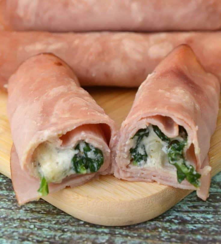 Ricotta and Spinach Baked Ham Rollups - Keto Appetizers